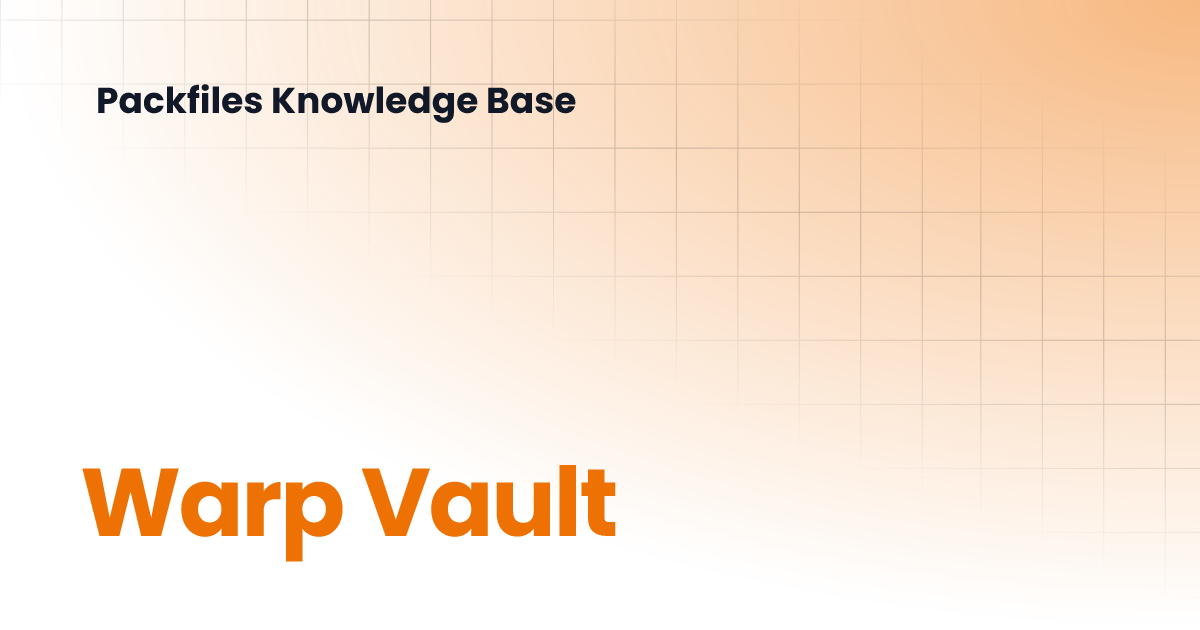 Warp Vault | Packfiles Knowledge Base